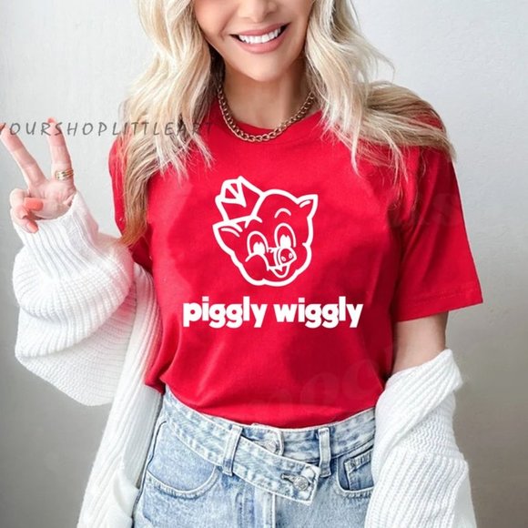 Gildan | Shirts | Piggly Wiggly Supermarket Graphic T Shirt Pig Shirt ...